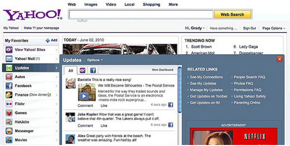 La nuova home page di Yahoo - TSW
